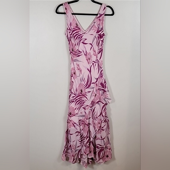 Vintage | Dresses | Vintage Y2k Beaded Floral Midi Dress Size 8 ...